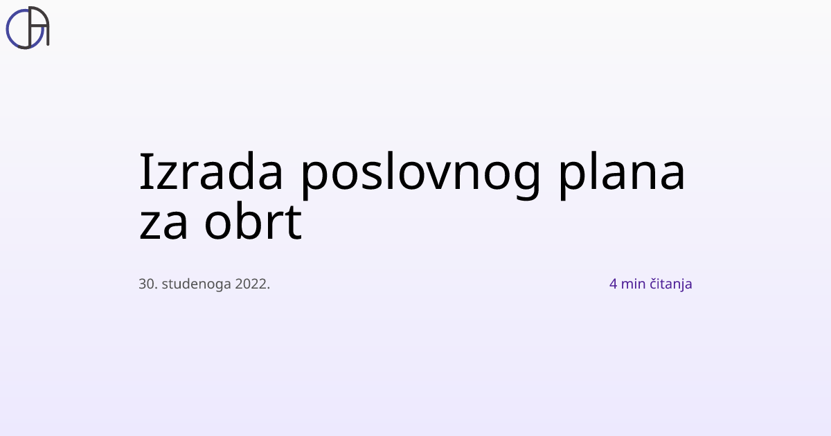 Izrada poslovnog plana za obrt- ACJ AIMS d.o.o.